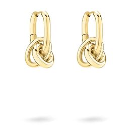 Liebeskind Berlin Paar Creolen »Schmuck Geschenk Edelstahl Ohrringe Modern Knot« Einhänger abnehmbar gelbgoldfarben Moderne Ohrringe mit...