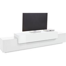 Inosign Lowboard »Coro, Lowboard, TV-Kommode, TV-Möbel, TV-Bank« mit 3 Klappen, (B/T/H) 240x45x51, 6 cm weiß/ weiß Hochglanz Mit großzügigem...