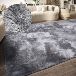 ELLE DECORATION Hochflor-Teppich »Calida« rechteckig 28 mm Höhe Langflor, Shaggy, einfarbig, flauschig, weich, glänzend, modern, uni Silber...