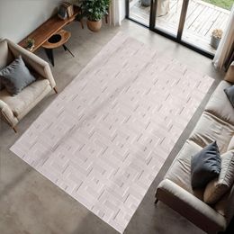 Ayyildiz Teppiche Teppich »DOHA 1656« rechteckig 4 mm Höhe Läufer, 3D Hoch-Tief-Effekt, weicher Kurzflor, In- und Outdoor Creme Obermaterial: 100%...