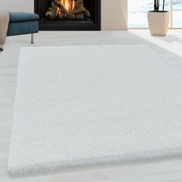 Ayyildiz Teppiche Hochflor-Teppich »FLUFFY 3500« rechteckig 50 mm Höhe Langflor, Shaggy, uni, robust, auch in rund erhältlich, Wohnzimmer weiß...