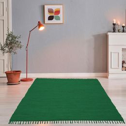 Theko Teppich &raquo;Happy Cotton Fleckerl, handgewebt&laquo; rechteckig 5 mm H&ouml;he Flachgewebe, reine Baumwolle, meliert, mit Fransen, auch als L&auml;ufer...