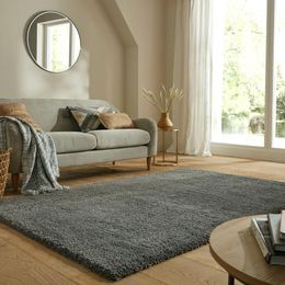 FLAIR RUGS Hochflor-Teppich &raquo;Feather&laquo; rechteckig 40 mm H&ouml;he grau Kunstfaser