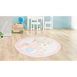 Arte Espina Kinderteppich &raquo;Playground 100&laquo; rund 5 mm H&ouml;he rosa Obermaterial: 100% Polyester B : 160 cm &Oslash; 160 cm 1 Stk.