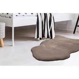 Padiro Fellteppich »Rabbit Light Sheepskin 825« fellförmig 23 mm Höhe weiches Fellteppich-Imitat, Schlafzimmer, Kinderzimmer taupe Obermaterial:...