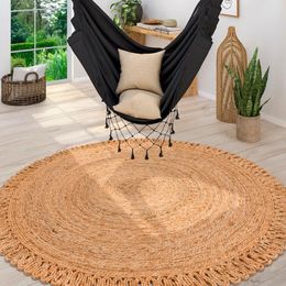 Paco Home Teppich »Viborg 596« rund 13 mm Höhe handgefertigter Natur-Teppich, Jute, Modern, Boho, Ethno natur Obermaterial: 100% Jute Ø 160 cm 1...