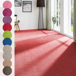 ANDIAMO Teppichboden &raquo;Ines, Kr&auml;uselvelours, Made in Netherlands&laquo; rechteckig 8,5 mm H&ouml;he Uni Farben, Breite 400 cm, strapazierf&auml;hig & pflegeleicht rot 