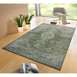 Hanse Home Teppich &raquo;Meridional&laquo; rechteckig 9 mm H&ouml;he Orientalisch, Orient, Kurzflor, Wohnzimmer, Schlafzimmer, Vintage gr&uuml;n Polypropylen (PP)