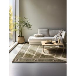 NORTHRUGS Teppich &raquo;Guzara&laquo; rechteckig 8 mm H&ouml;he Orient Optik, L&auml;ufer, strapazierf&auml;hig, pflegeleicht, robust Olivgr&uuml;n,Creme Oberfl&auml;che: 100%...
