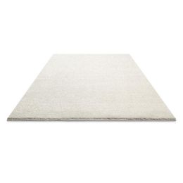 Wecon Home Hochflor-Teppich »Manta« quadratisch 25 mm Höhe Langflor, maschinell gewebt, robust, Wohn- & Schlafzimmer, uni creme weiß Obermaterial:...