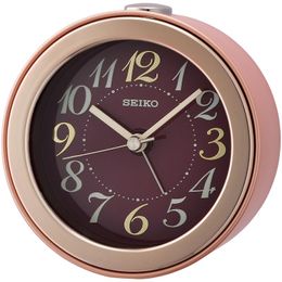 Seiko Quarzwecker Wecker, Beleuchtung, Piepalarm, durchlaufende Sekunde, Schlafzimmer rosa Praktischer Quarzwecker