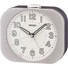 Seiko Quarzwecker Wecker, Leuchtzeiger, Schlummerfunktion, Schlafzimmer, Geschenkidee silberfarben Formschöner Wecker