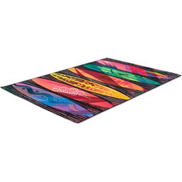 Sansibar Teppich &raquo;Rantum Beach SA-016&laquo; rechteckig 5 mm H&ouml;he Flachgewebe, modernes Design, Surfboards, In- und Outdoor geeignet bunt Obermaterial:...