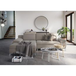 Sit & More SIT&MORE Ecksofa »Latigo L-Form« mit Recamiere, wahlweise mit Bettfunktion und Bettkasten beige