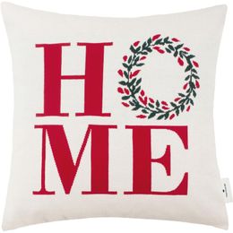 Tom Tailor HOME Dekokissen »Xmas Home« Kissenhülle ohne Füllung, 1 Stück wollweiß/weiß + gemustert Bezug: 100% Baumwolle B/L: 45 cm x 45 cm