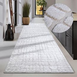 ELLE DECORATION Designteppich »Artistique« rechteckig 18 mm Höhe Hochflor, Shaggy, Läufer, weich, Langflor, modern, Hoch Tief Effekt Cremeweiß...