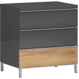 Places of Style Nachtkonsole »Onyx, Nachttisch mit 2 oder 3 Schubladen, UV Lackierung Hochglanz« mit Soft-Close-Funktion, Maße (B/T/H) 56/41/43...
