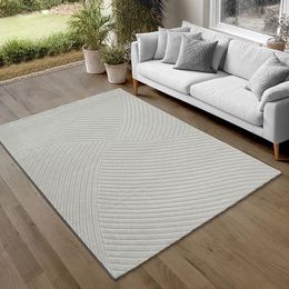 the carpet Teppich »Parma« rechteckig 10 mm Höhe moderne Wohnzimmer Teppich Outdoor geeignet dichter Flor Grau Obermaterial: 100% Polypropylen B :...