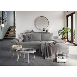 Sit & More SIT&MORE Ecksofa »Latigo L-Form« mit Recamiere, wahlweise mit Bettfunktion und Bettkasten grau