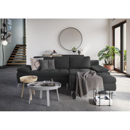 Sit & More SIT&MORE Ecksofa »Latigo L-Form« mit Recamiere, wahlweise mit Bettfunktion und Bettkasten anthrazit