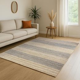 MyFlair Teppich &raquo;Natural Bengal&laquo; rechteckig 10 mm H&ouml;he Juteteppich, Wendeteppich, handgeflochten, gestreift, auch als L&auml;ufer beige Jute