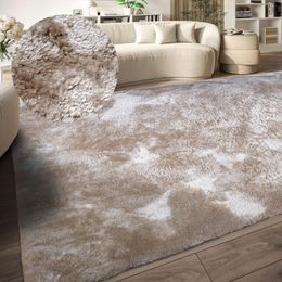 ELLE DECORATION Hochflor-Teppich »Calida« rechteckig 28 mm Höhe Langflor, Shaggy, einfarbig, flauschig, weich, glänzend, modern, uni Creme...