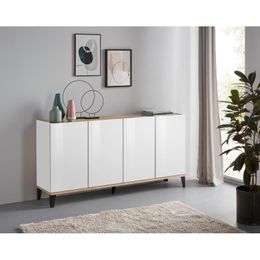 Inosign Sideboard »Sunrise« Breite 160 cm weißHG/ahorn pereira Maße B/T/H: ca. 160/40/82 cm