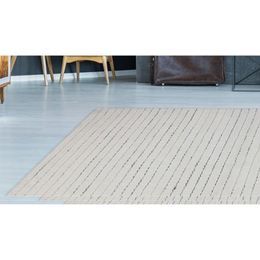 Kayoom Teppich »Prime 110« rechteckig 15 mm Höhe Handgefertigtes Unikat, sehr weiche Haptik, pflegeleicht Weiß / Grau Obermaterial: 70% Viskose,...