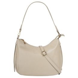 CLUTY Umhängetasche echt Leder, Made in Italy beige