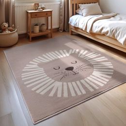 Hanse Home Kinderteppich »Happy Lion« rechteckig 8 mm Höhe Spielteppich, fest, Kinderzimmer, Kurzflor, Spielunterlage Beige, Creme Obermaterial:...