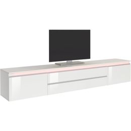 Inosign Lowboard »Magic, Lowboard, TV-Kommode, TV-Möbel, TV-Bank« mit 2 Türen und 2 Schubkästen (B/T/H) 240x40x40 cm Weiß Hochglanz Mit 2 Türen und...