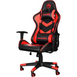 MARVO Gaming-Stuhl »CH-106 - ergonomisch, höhenverstellbar, Schreibtischstuhl« () schwarz/rot Vollständig, syntethische Lederoberfläche