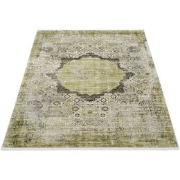 OCI DIE TEPPICHMARKE Teppich &raquo;COLOUR MEDI&laquo; rechteckig 8 mm H&ouml;he gr&uuml;n Obermaterial: 70% Viskose, 30% Polyacryl B : 120 cm 1 Stk.