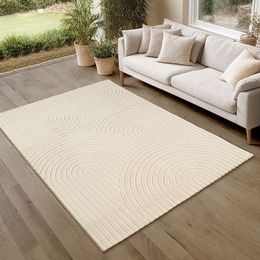 the carpet Teppich »Parma« rechteckig 10 mm Höhe moderne Wohnzimmer Teppich Outdoor geeignet dichter Flor Creme Obermaterial: 100% Polypropylen B :...