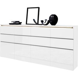 Inosign Highboard »Magic, Highboard, Hochschrank, Hochkommode« mit 4 Türen und 8 Schubkästen, Hochglanz lackiert, Breite 240cm Weiß Hochglanz Mit 4...