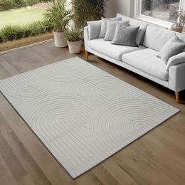 the carpet Teppich »Parma« rechteckig 10 mm Höhe moderne Wohnzimmer Teppich Outdoor geeignet dichter Flor Grau Obermaterial: 100% Polypropylen B :...