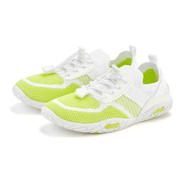 Lascana Sneaker Freizeitschuh, Halbschuh superleicht, flache flexible Sohle VEGAN weiß/lime 43 43 Sehr angenehmer Tragekomfort durch ultraleichte...
