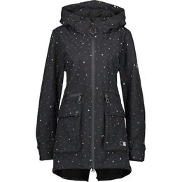 ALIFE & KICKIN Softshelljacke »Damen AudreyAK S« moonless XS XS Stylische lange Damenübergangsjacke AudreyAK S von alife and kickin mit plakativem...