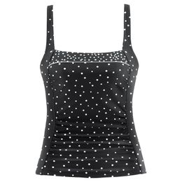 Lascana Tankini-Top »Leona«, mit Pünktchenprint schwarz-weiß 38 - Cup E Cup E 38 Mit klassischem Design und Paspel