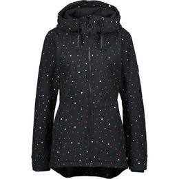 ALIFE & KICKIN Softshelljacke &raquo;Damen LilouAK S&laquo; moonless L L Stylische lange Damen&uuml;bergangsjacke LilouAK S von alife and kickin mit s&uuml;&szlig;em Alloverprint