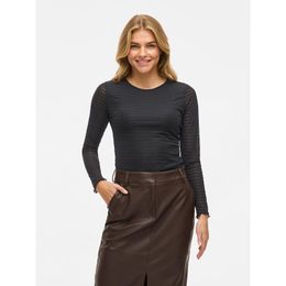 Vila Langarmshirt &raquo;RINE O-NECK L/S TOP - NOOS&laquo; Black Beauty XS XS Gemustertes Shirt von Vila