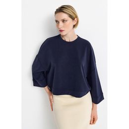 RICHROYAL Sweatshirt »Tencel peached Shirt«, modische Kurzarmsweatshirt midnight blue L L Shirt von RICHROYAL