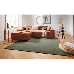 Hanse Home Teppich »Supersoft« rechteckig 10 mm Höhe Kurzflor, Läufer Modern, Einfarbig, Wohnzimmer, Schlafzimmer moosgrün Obermaterial: 100%...