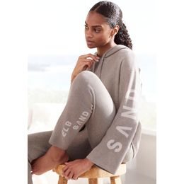 ELBSAND Hoodie Strickpullover mit eingestricktem Logo, Loungewear taupe 32/34 32/34 Weicher, elastischer Strick-Hoodie