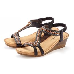 Vivance Sandalette »Sommerschuh« Sandale, Sommerschuh mit Glitzerdetails und elastischem Riemchen VEGAN schwarz 40 40 Sandale mit modischen...