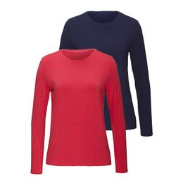 Lascana Langarmshirt »aus weichem Viskose-Stretch« 2er-Pack pink, navy 40/42 40/42 Hochwertige Basics