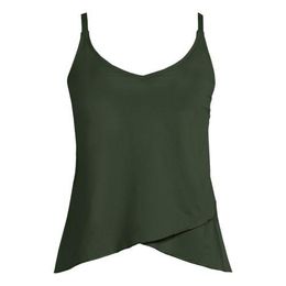 LANDS' END Tankinitop mit Tulpensaum chlorresistent, Damen,  Grün, Nylon-Mischung, by Lands' End
