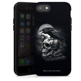 DeinDesign iPhone SE (2020) Handy Panzer Handyh&uuml;lle robuste Outdoor H&uuml;lle Schutzh&uuml;lle matt Skull Raven Skulls Tough Case