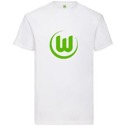 VfL Wolfsburg T-Shirt wei&szlig; mit Logo M