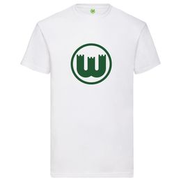 VfL Wolfsburg T-Shirt wei&szlig; mit Zinnenwappen M